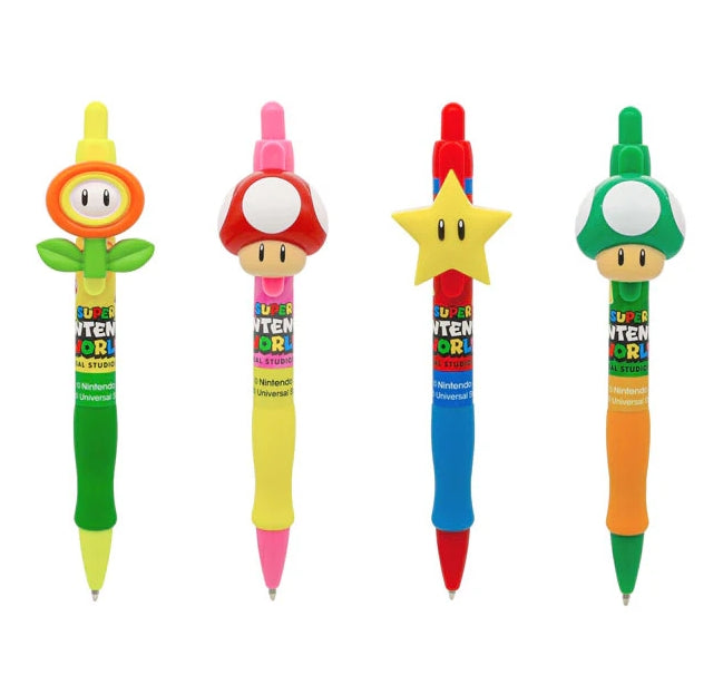Super Nintendo World Ballpoint Pen Set (4 pcs – Fire Flower, Super Mus ...